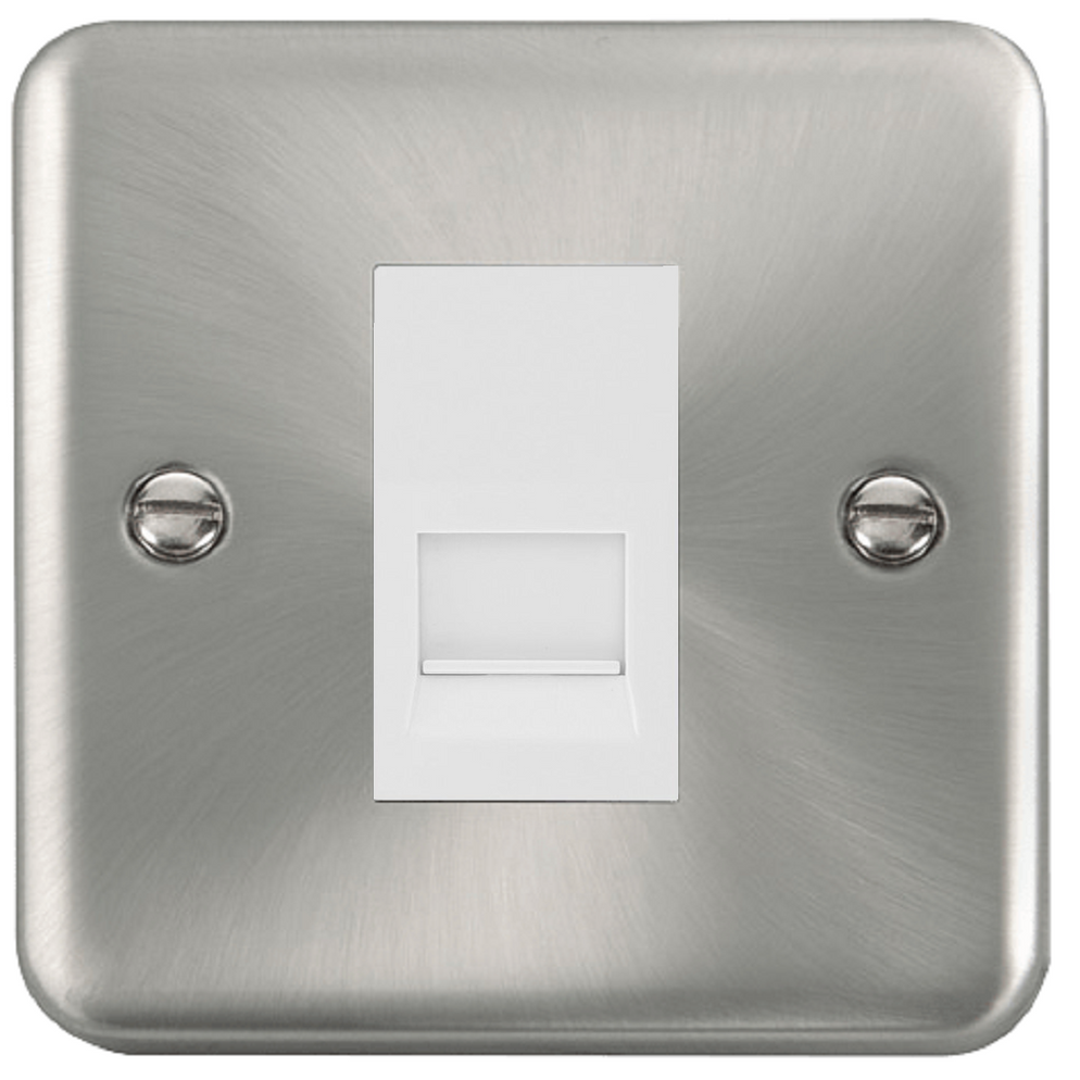 Click Deco Plus Satin Chrome Slave Telephone Socket DPSC125MWH | RS ...