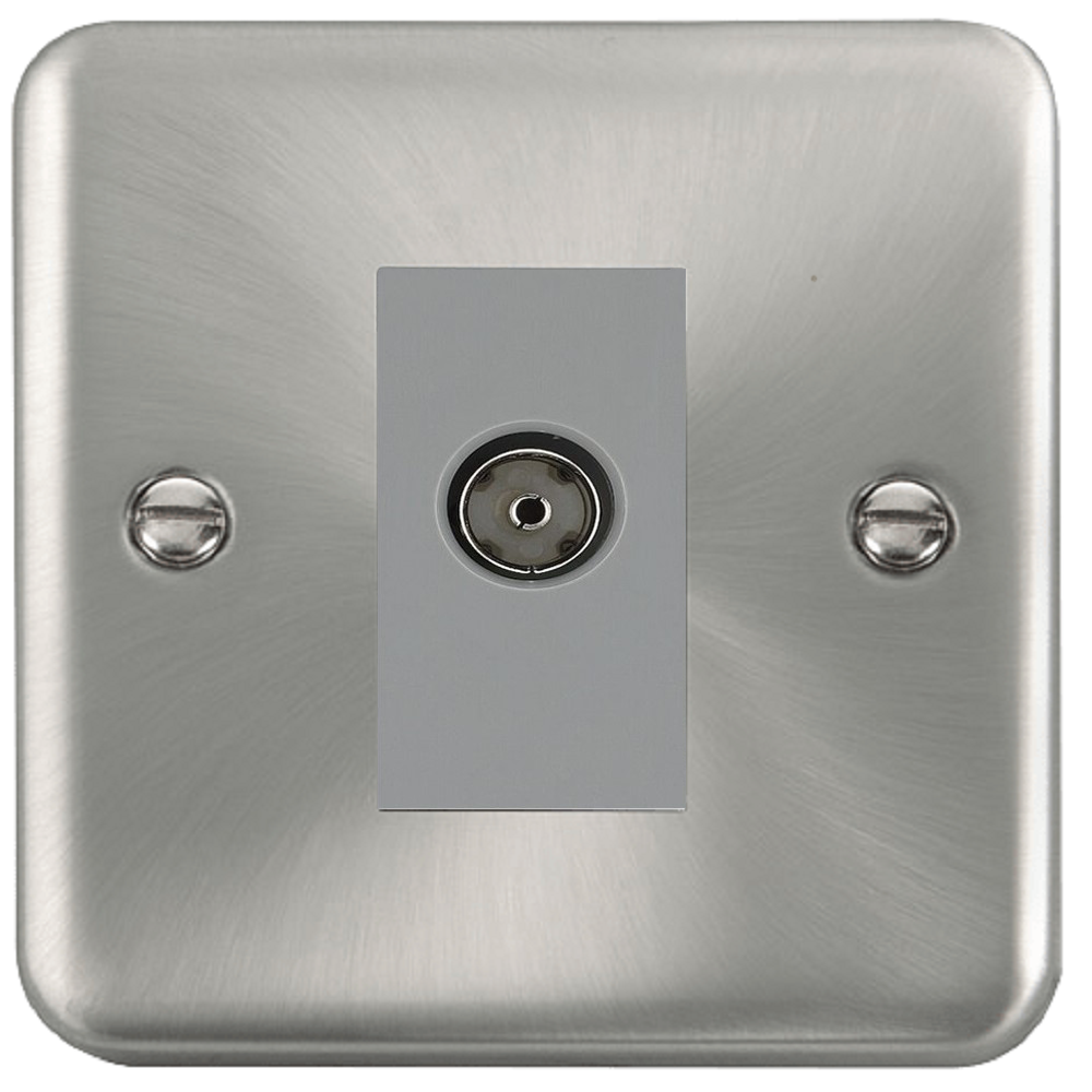 Click Deco Plus Satin Chrome TV Socket DPSC065MGY | RS Electrical Supplies