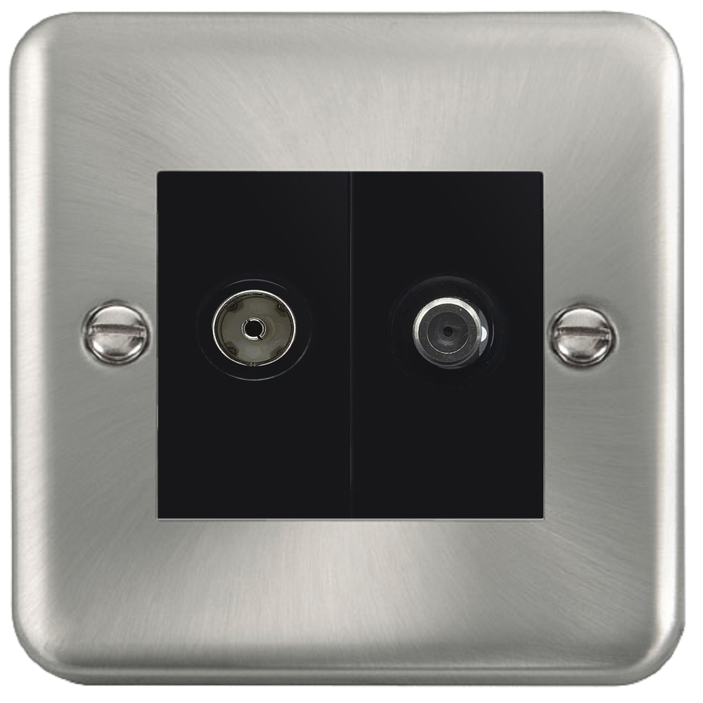 Click Deco Plus Satin Chrome TV and Satellite Socket DPSC170MBK | RS ...