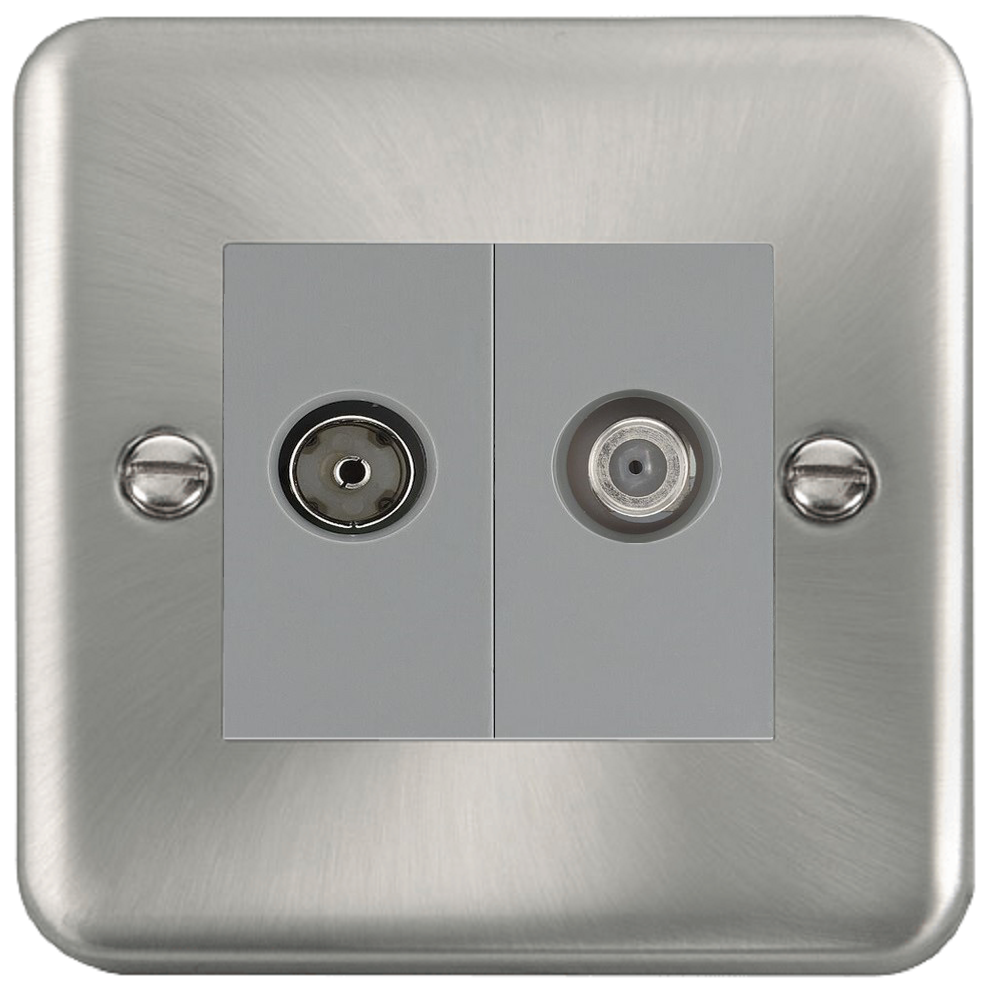 Click Deco Plus Satin Chrome TV and Satellite Socket DPSC157MGY | RS ...