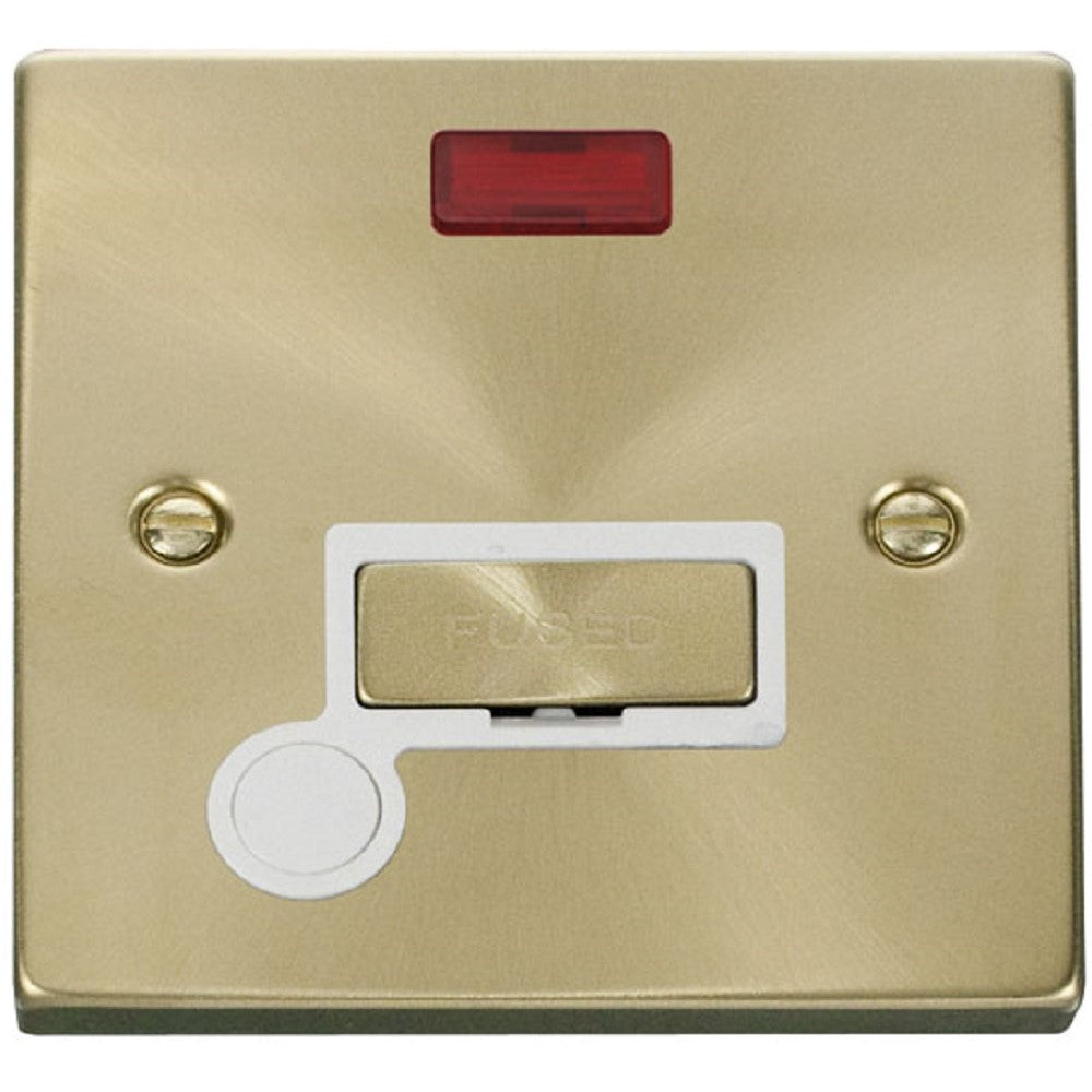 Click Deco Satin Brass 13A Fused Connection Unit with Neon and Flex ...