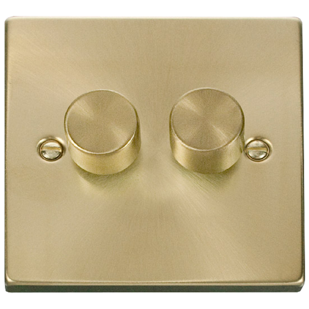 Click Deco Satin Brass 2G LED Dimmer Switch VPSB162 | RS Electrical ...