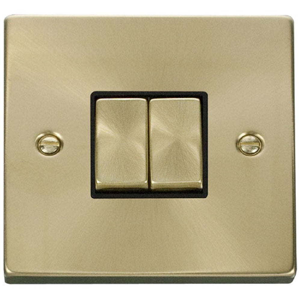 Click Deco Satin Brass 2G Light Switch VPSB412BK | RS Electrical Supplies