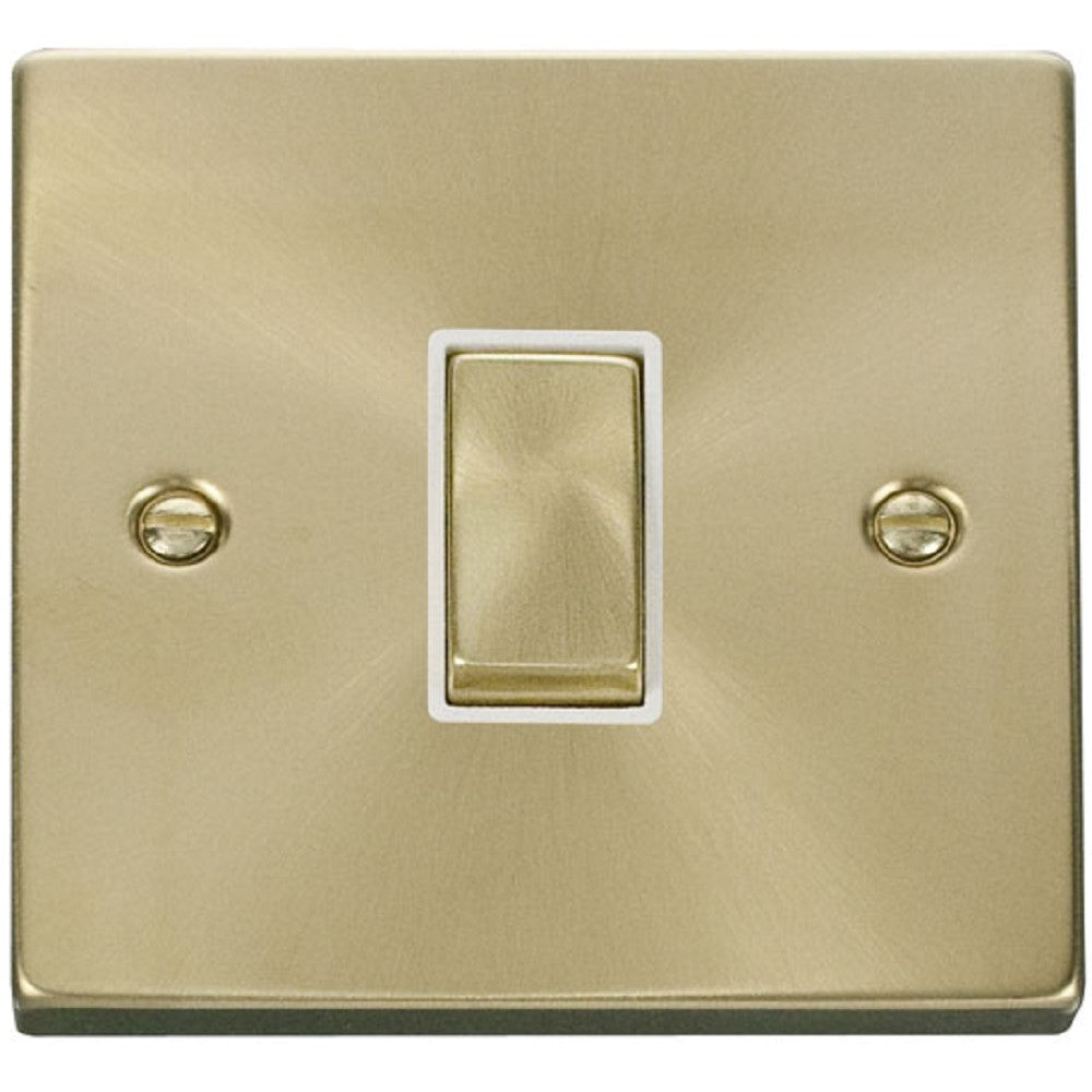 Click Deco Satin Brass 1G Light Switch VPSB411WH | RS Electrical Supplies