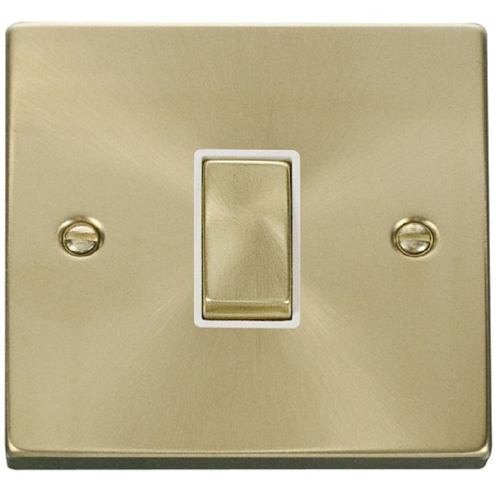 Click Deco Satin Brass 1G Light Switch VPSB411WH | RS Electrical Supplies