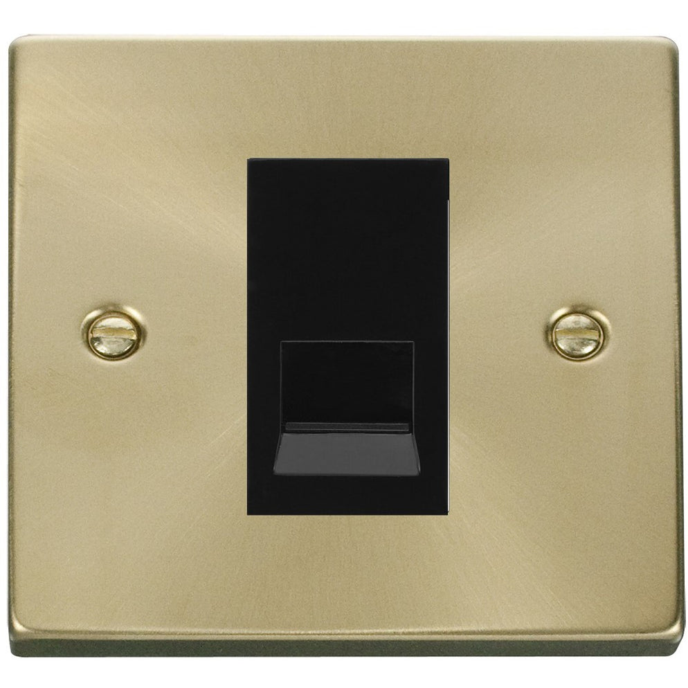 Click Deco Satin Brass RJ11 Socket VPSB115MBK | RS Electrical Supplies