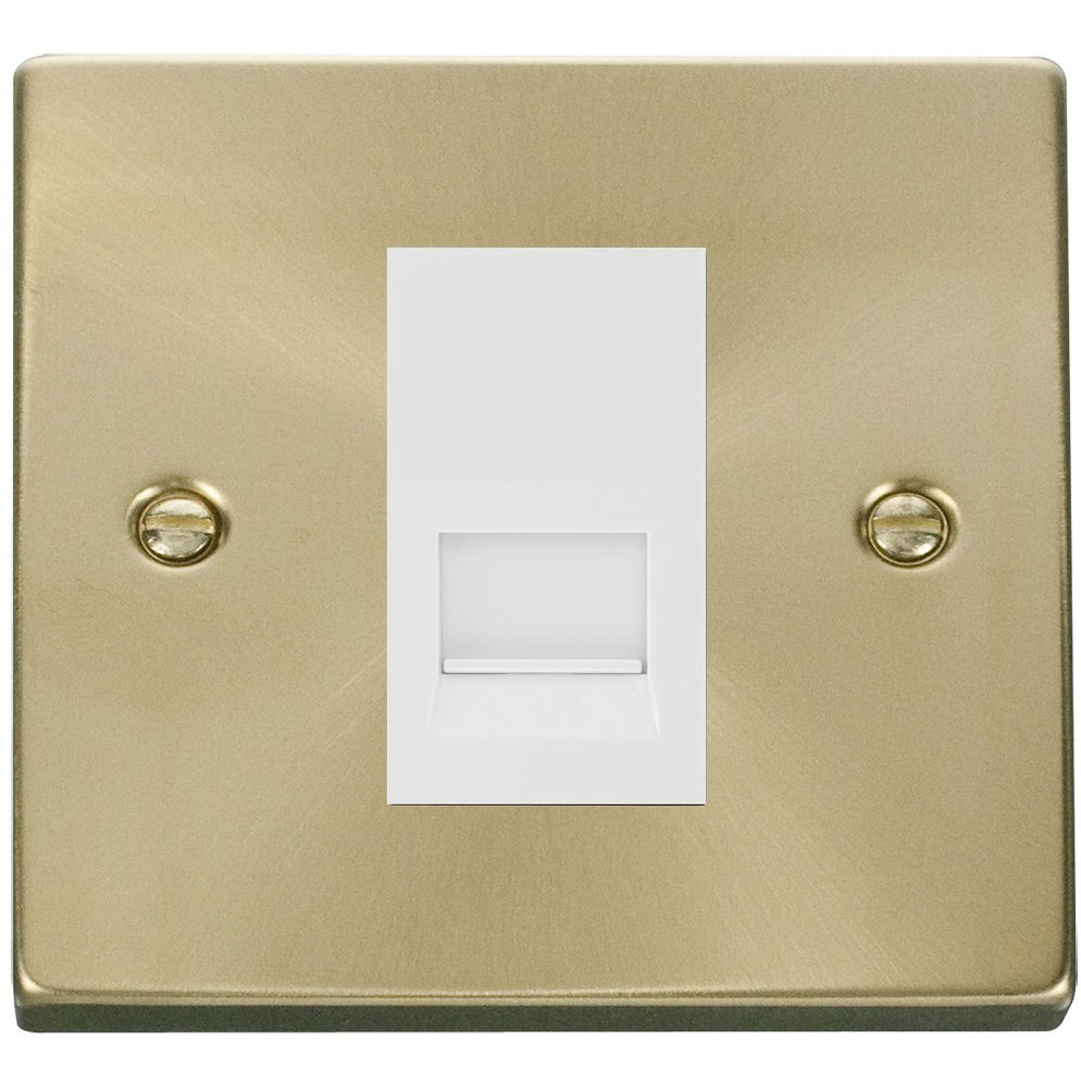 Click Deco Satin Brass RJ11 Socket VPSB115MWH | RS Electrical Supplies