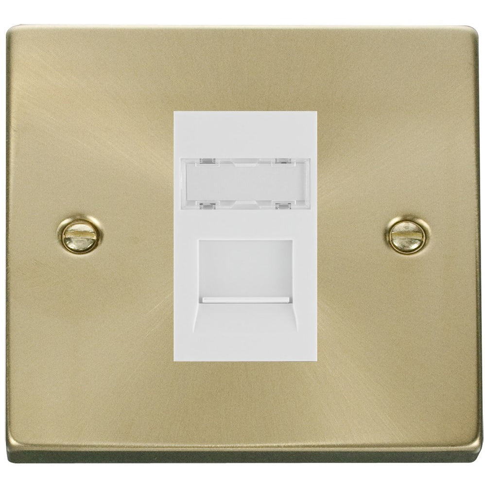 Click Deco Satin Brass White Inserts | RS Electrical Supplies
