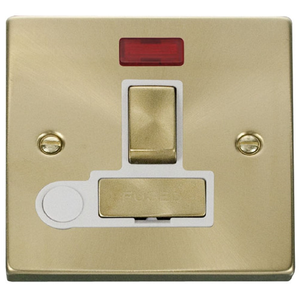 Click Deco Satin Brass 13A Switched Spur with Flex and Neon VPSB552WH ...