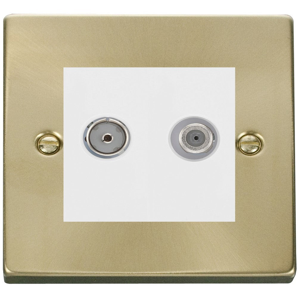Click Deco Satin Brass TV and Satellite Socket VPSB157MWH | RS ...