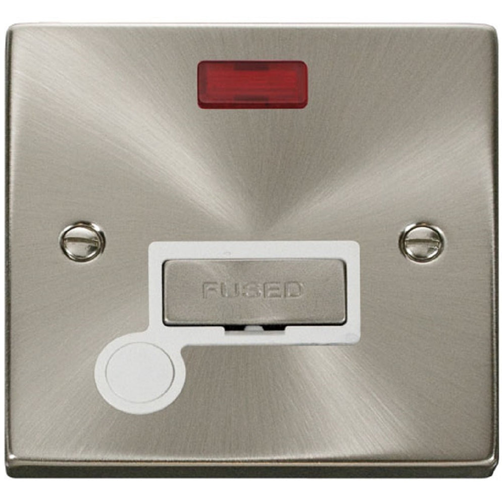 Click Deco Satin Chrome 13A Fused Connection Unit with Neon and Flex ...