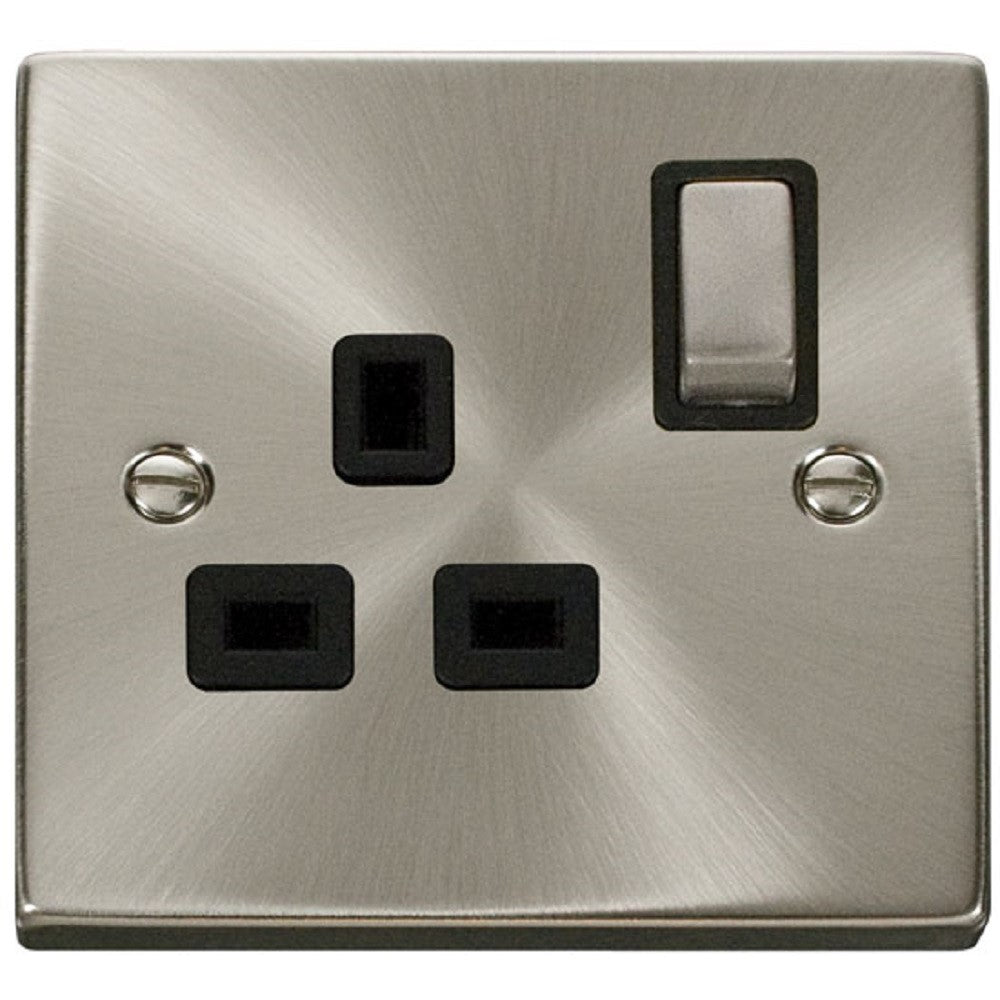 Click Deco Satin Chrome 13A Single Socket VPSC535BK | RS Electrical ...