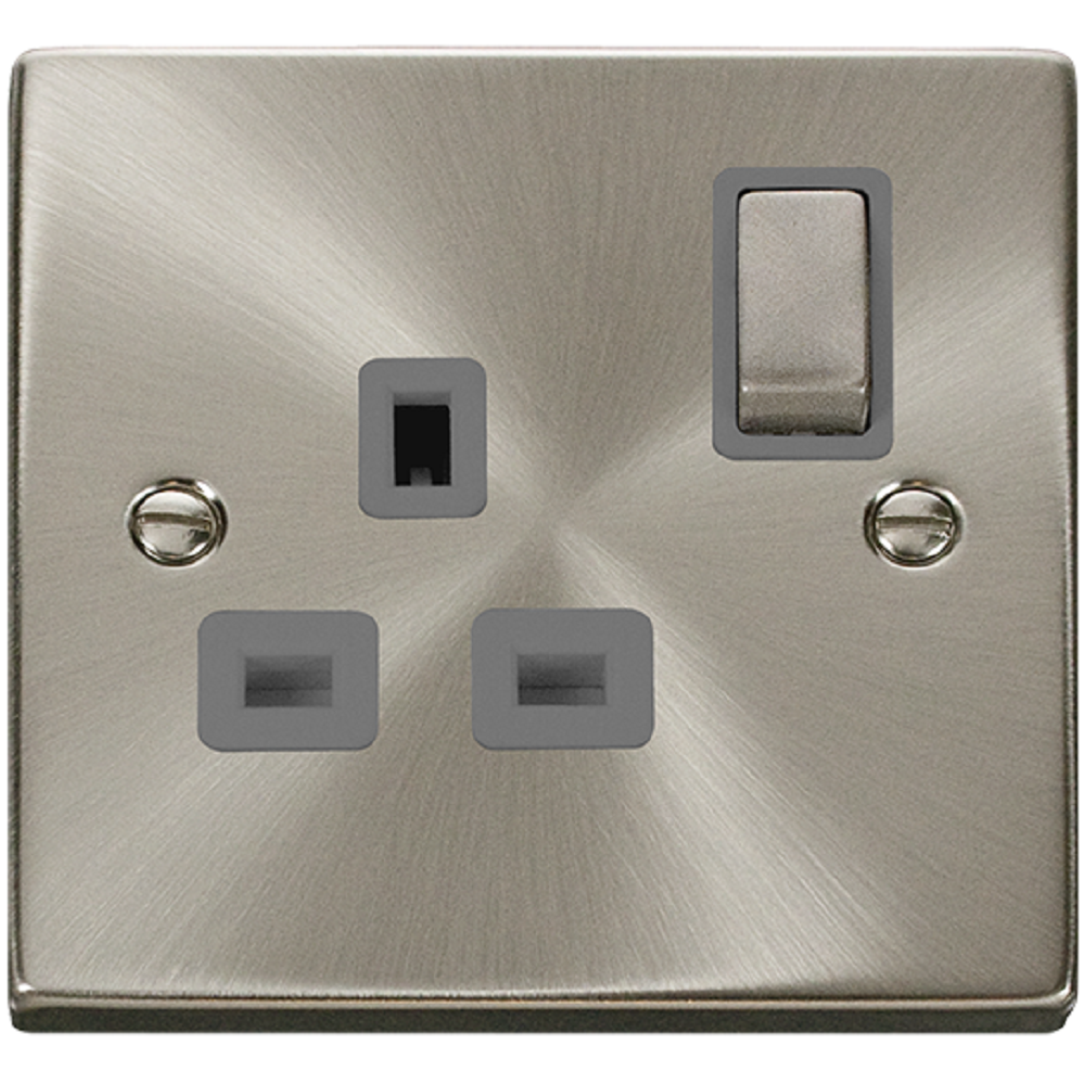Click Deco Satin Chrome 13A Single Socket VPSC535GY | RS Electrical ...