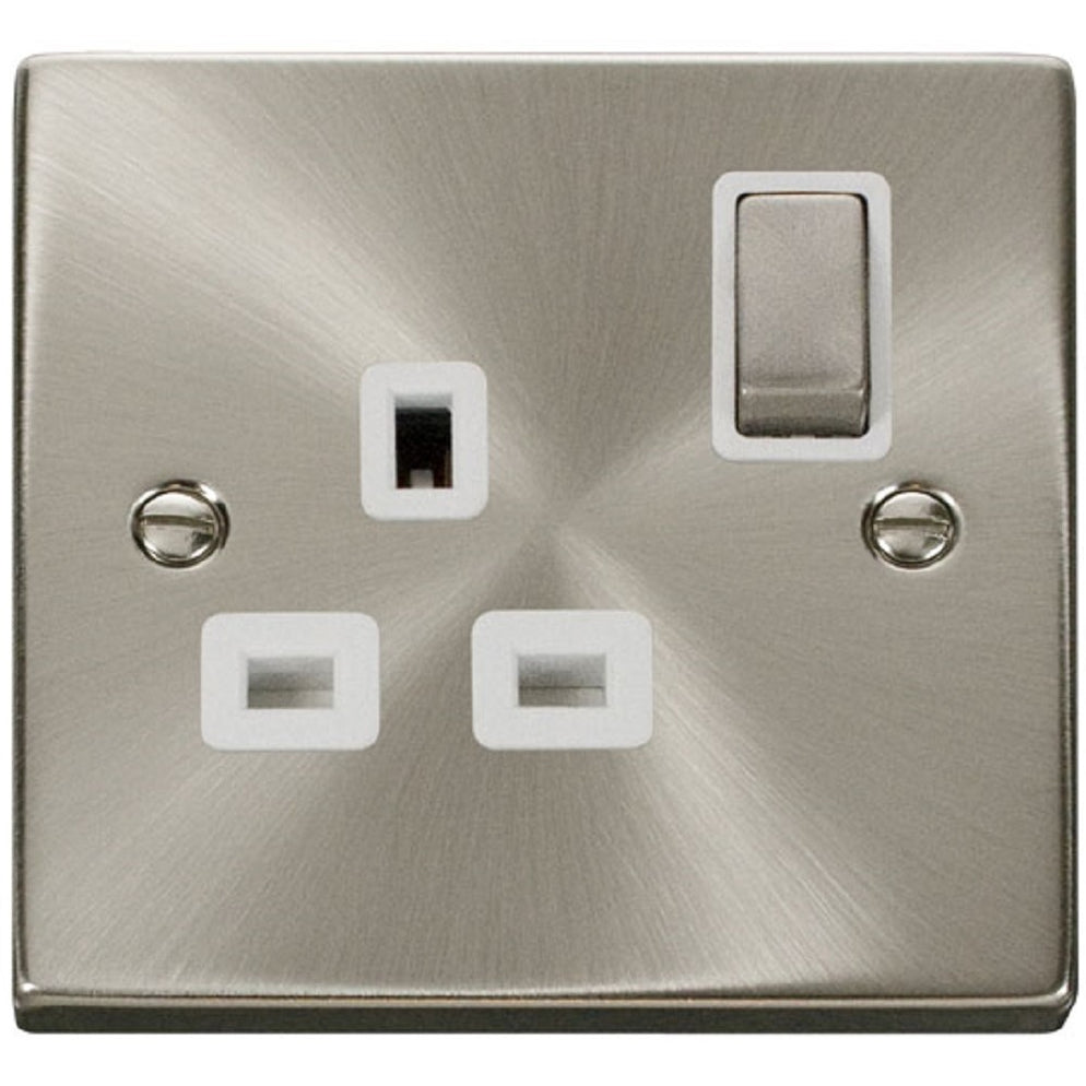 Click Deco Satin Chrome 13A Single Socket VPSC535WH | RS Electrical ...