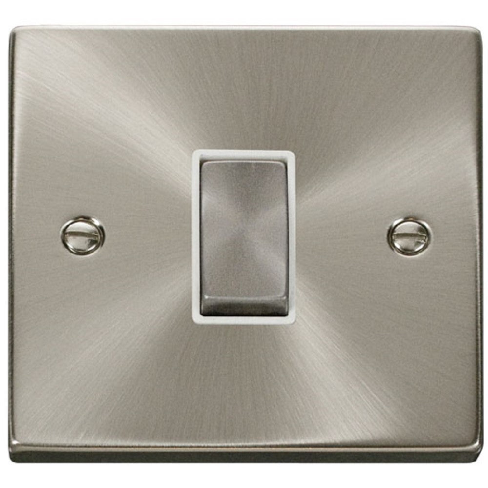 Click Deco Satin Chrome 1G Light Switch VPSC411WH | RS Electrical Supplies