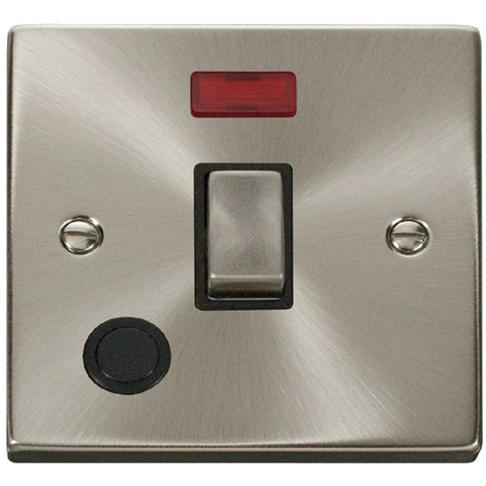 Click Deco Satin Chrome 20A Double Pole Switch with Neon and Flex ...