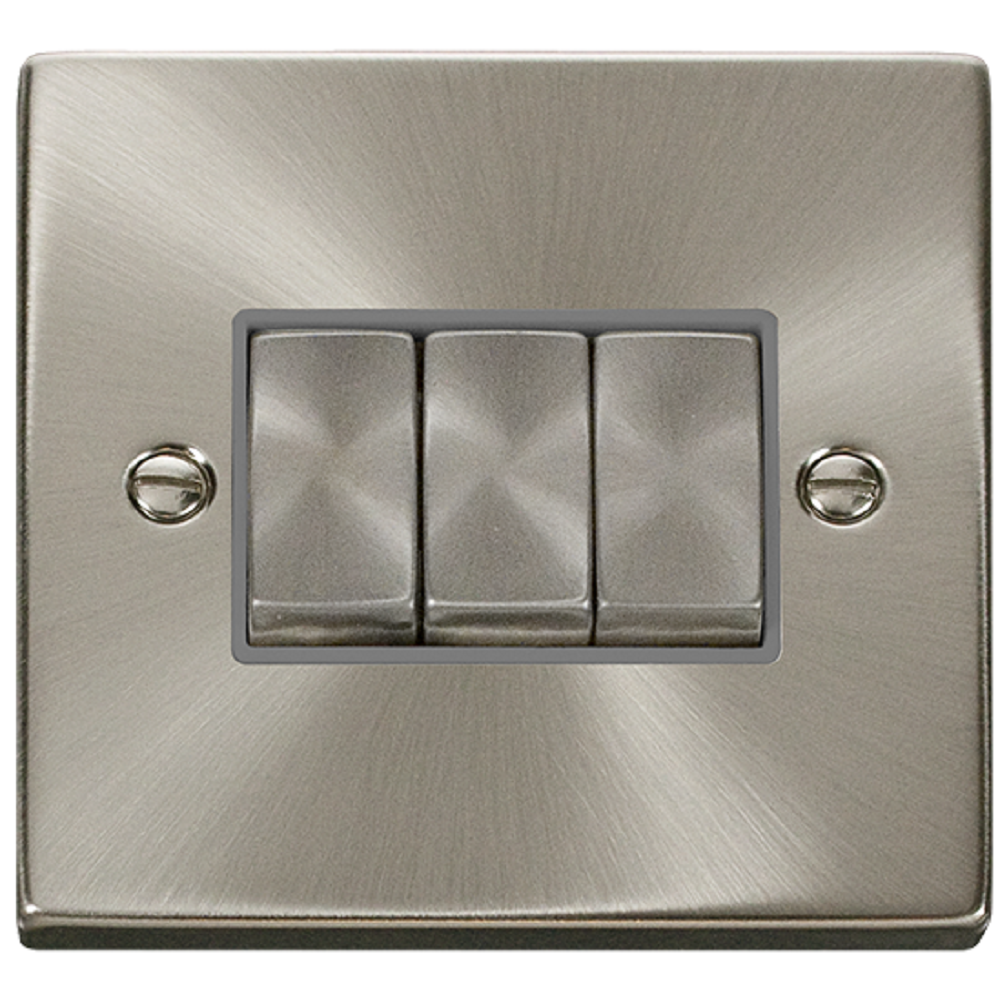 Click Deco Satin Chrome 3G Light Switch VPSC413GY | RS Electrical Supplies