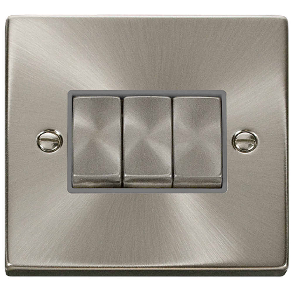 Click Deco Satin Chrome 3G Light Switch VPSC413GY | RS Electrical Supplies