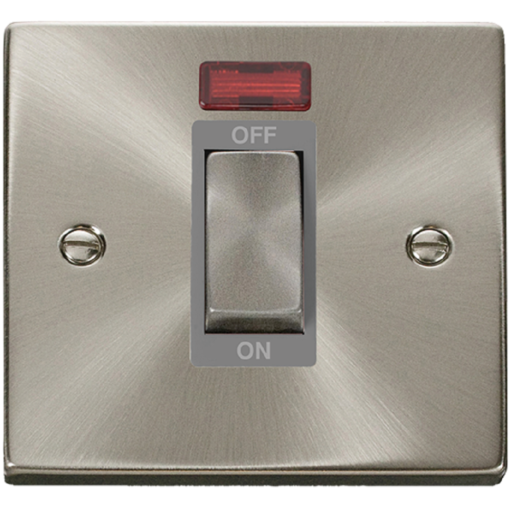 Click Deco Satin Chrome 45A Cooker Switch with Neon VPSC501GY | RS ...
