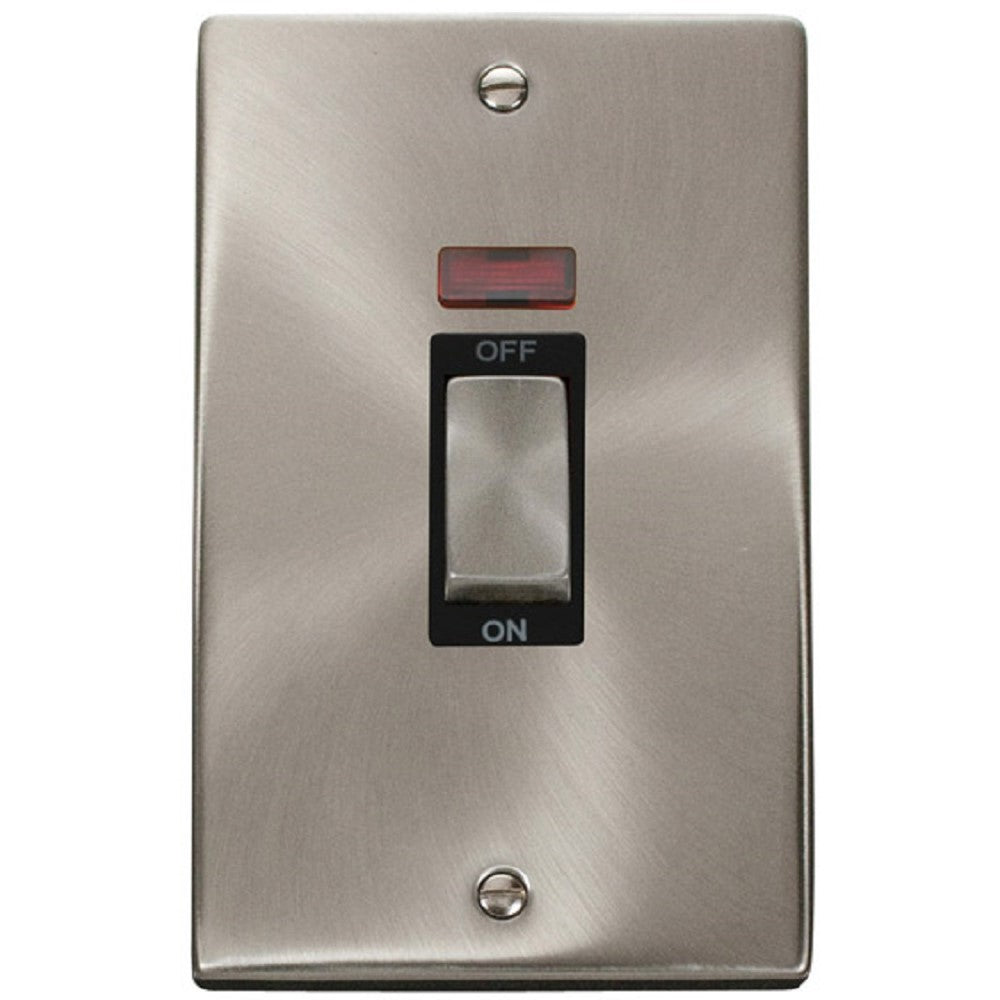 Click Deco Satin Chrome 45A Cooker Switch with Neon VPSC503BK | RS ...