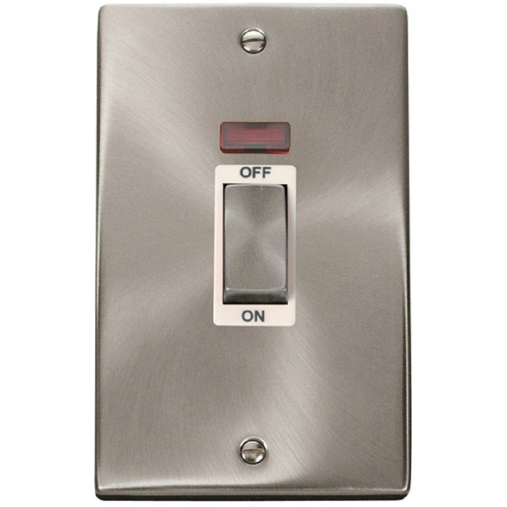 Click Deco Satin Chrome 45A Cooker Switch with Neon VPSC503WH | RS ...
