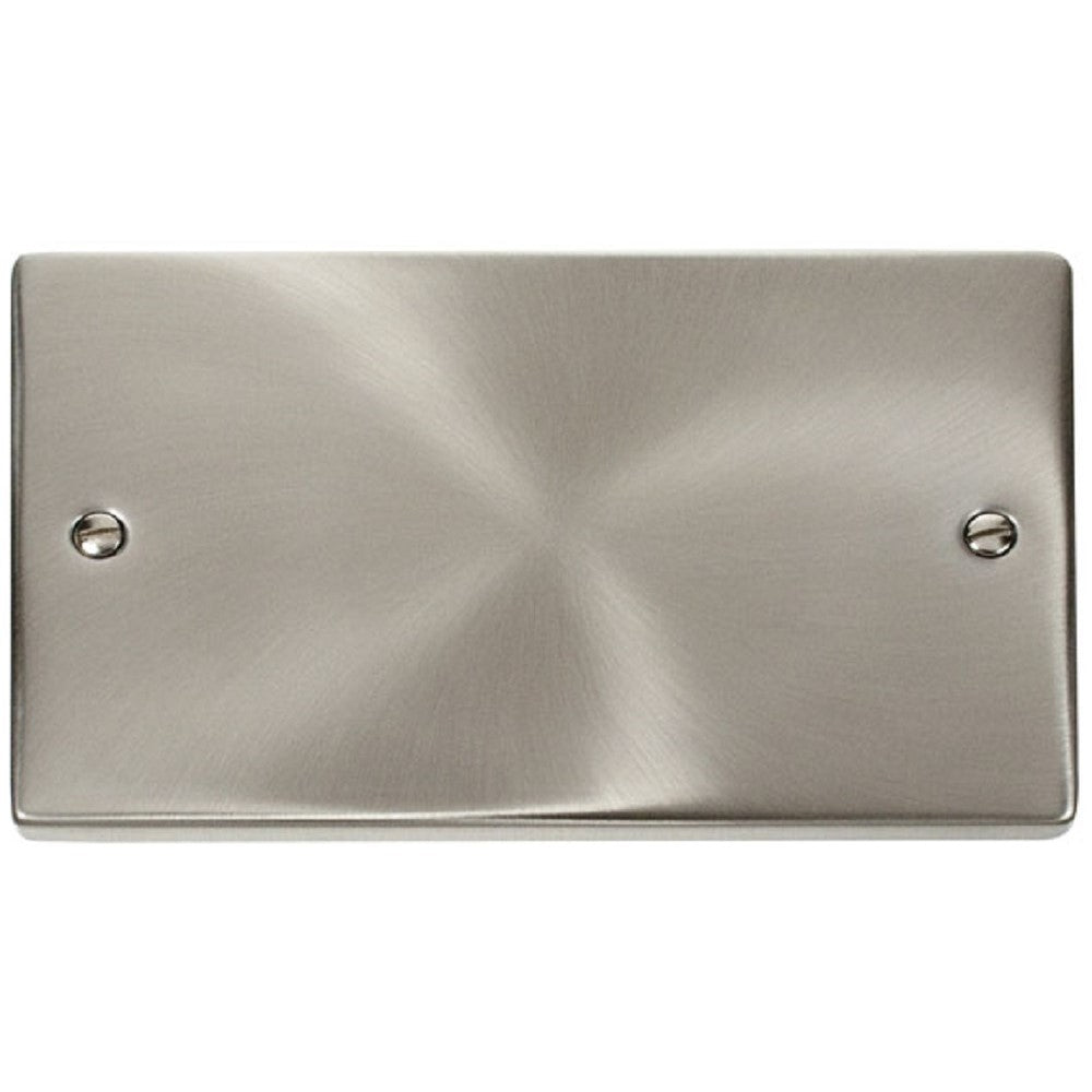 Click Deco Satin Chrome Double Blank Plate VPSC061 | RS Electrical Supplies