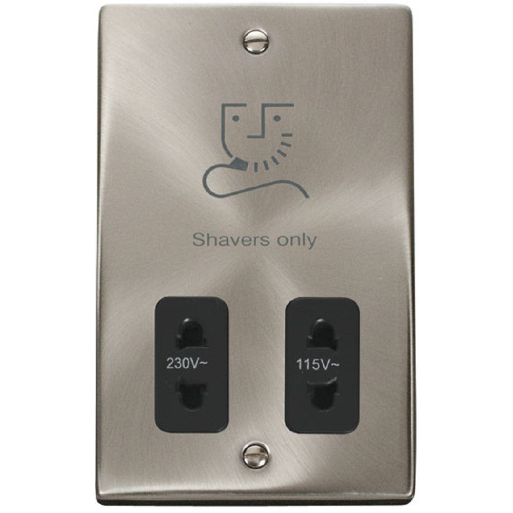 Click Deco Satin Chrome Shaver Socket VPSC100BK | RS Electrical Supplies