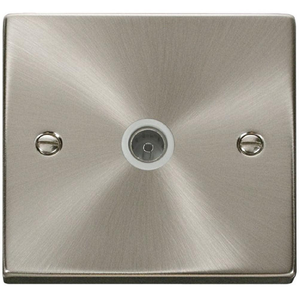 Click Deco Satin Chrome TV Socket VPSC065WH | RS Electrical Supplies