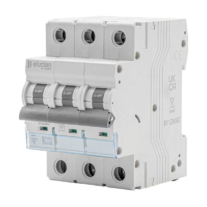 Elucian 3 Phase C Curve TP MCB 63A CU3MCB63C10 | RS Electrical Supplies