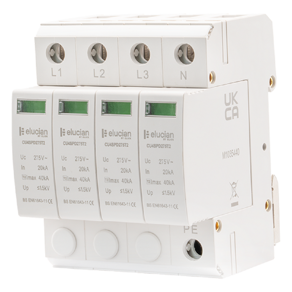 Elucian 3 Phase 3P+N 275Uc 40Ka SPD Plate & Tails (Type 2) CU4SPD275T2 ...