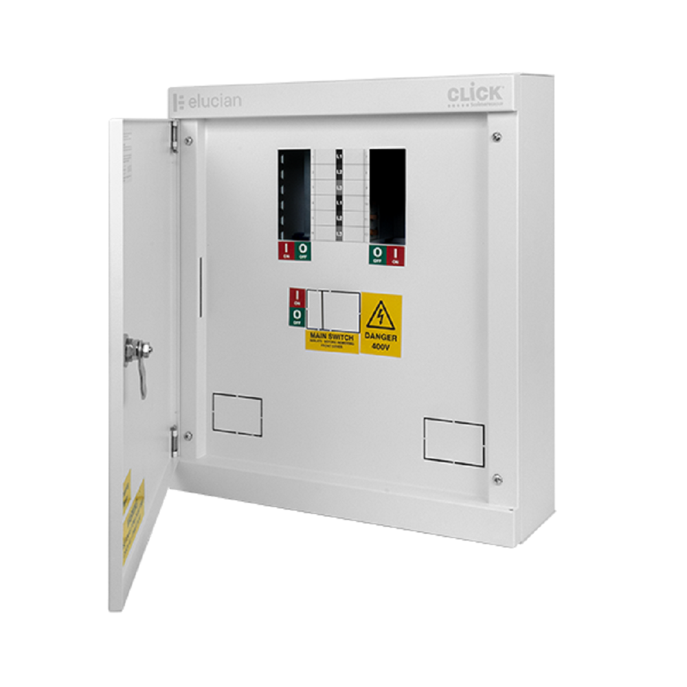 Elucian 3 Phase 4 Way 125A Distribution Board Without Incomer TPEB4 ...