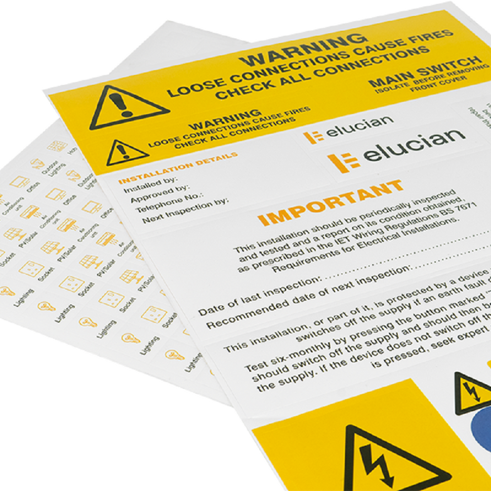 Elucian 3 Phase Label Pack TPLABELK | RS Electrical Supplies