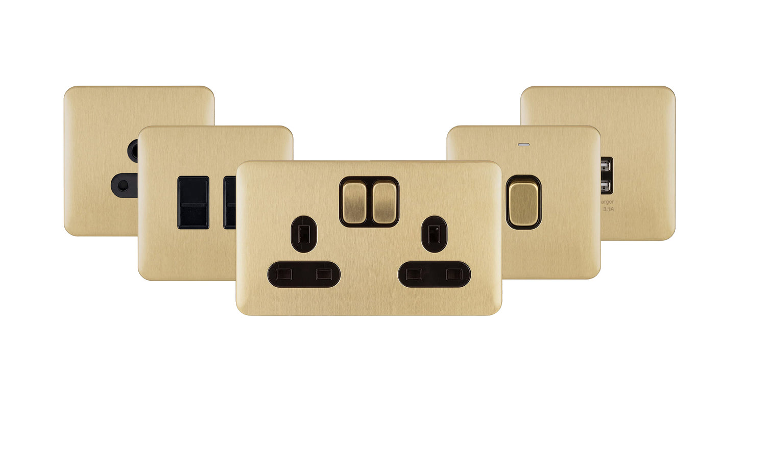 Schneider Lisse Deco Satin Brass TV/FM/SAT Socket GGBL7081MBSB | RS ...