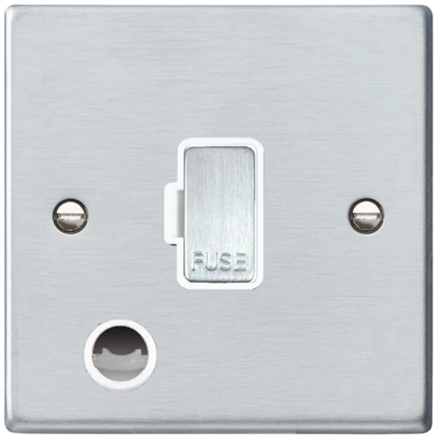 Hamilton Hartland Satin Chrome 1G 13A Flex Outlet Fused Connection Uni ...