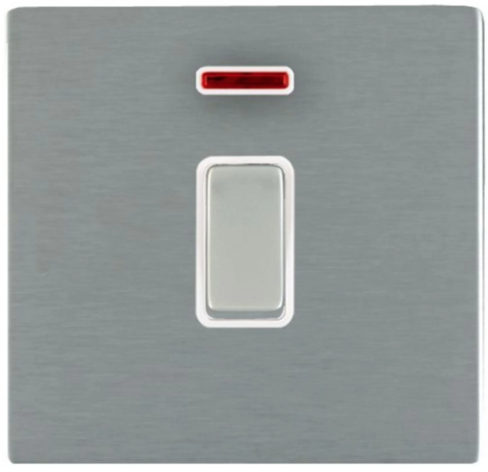 Hamilton Sheer CFX Satin Steel 1G 20AX Double Pole Neon Switch 84CDPNS ...