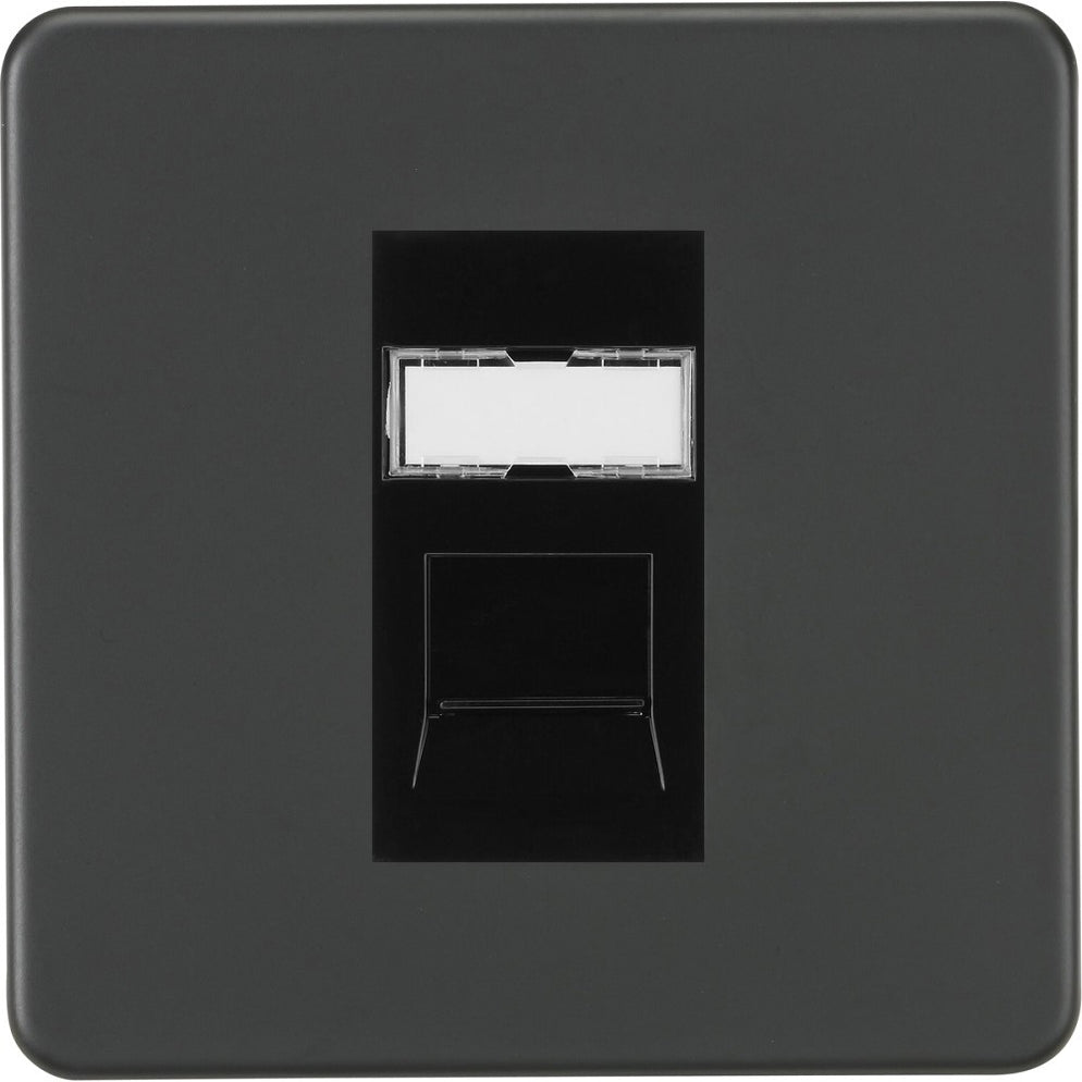 Knightsbridge Screwless Anthracite Cat5e Data Socket SFRJ45MAT | RS ...