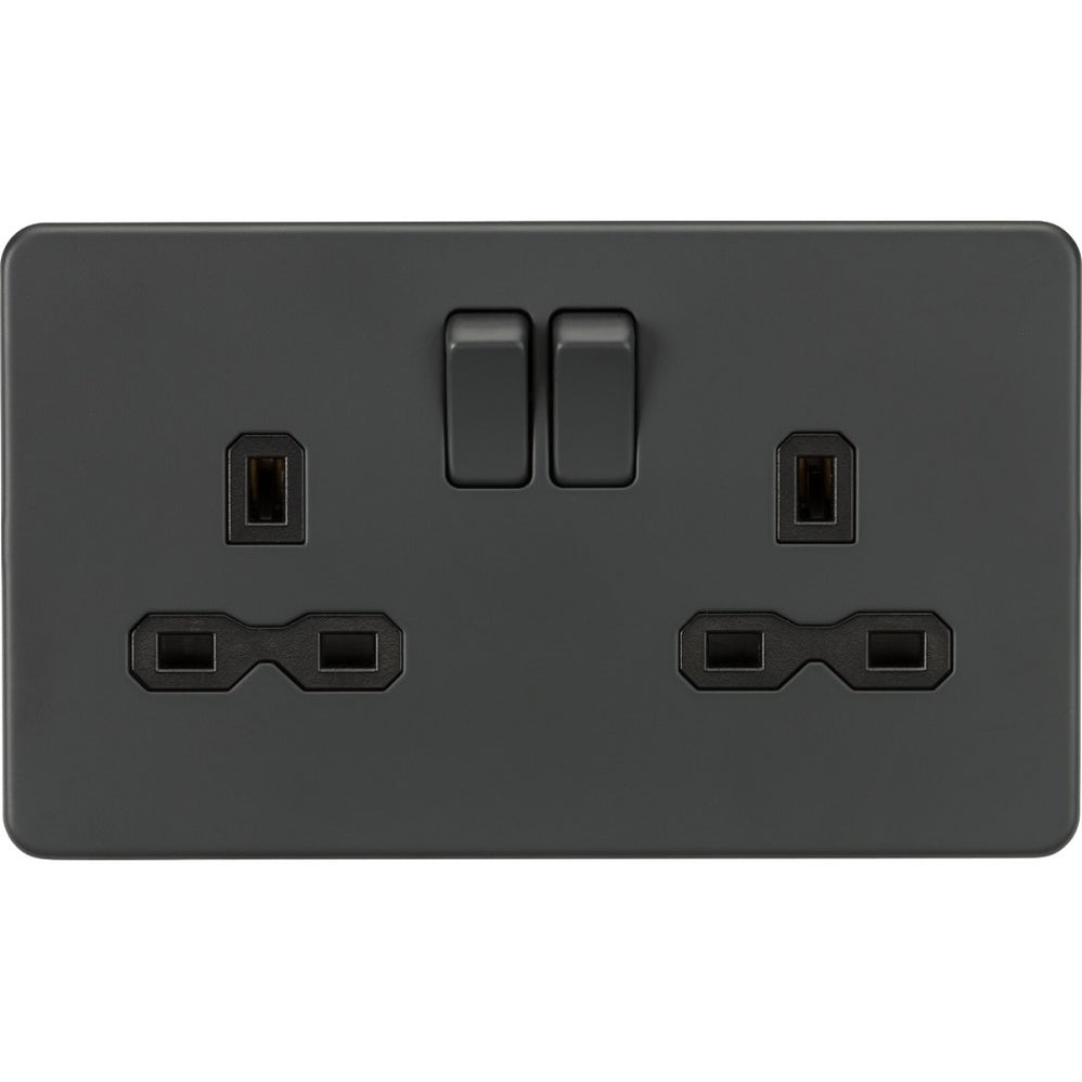 Knightsbridge Screwless Anthracite Switches & Sockets | RS Electrical ...