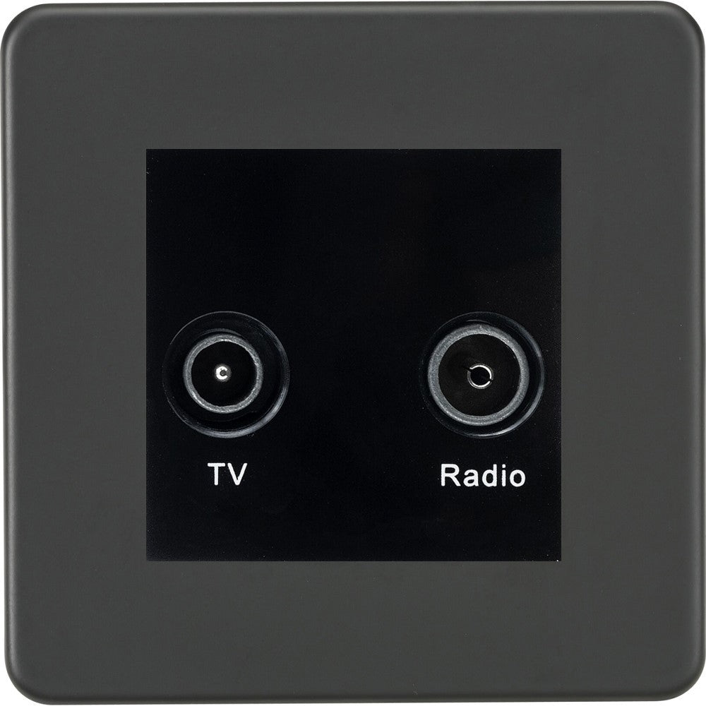 Knightsbridge Screwless Anthracite TV and DAB Socket SF0160MAT | RS ...