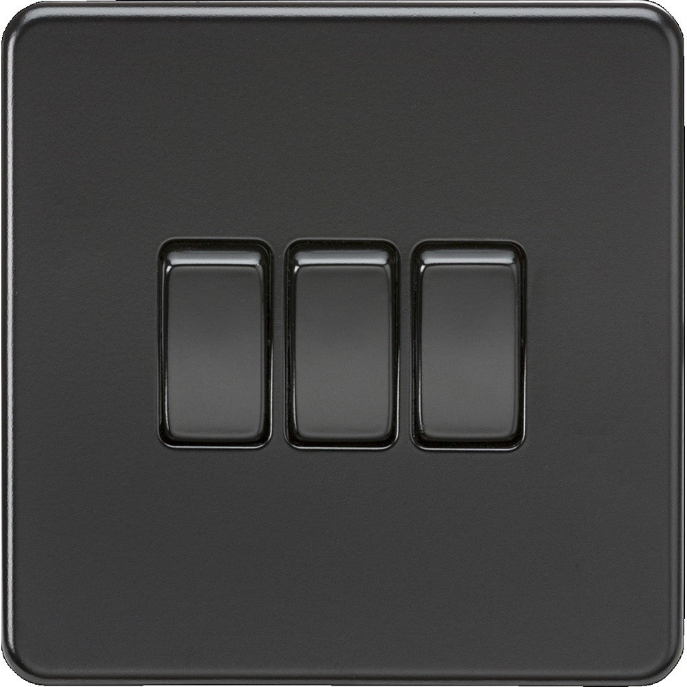 Knightsbridge Screwless Matt Black 3G Light Switch SF4000MBB | RS ...