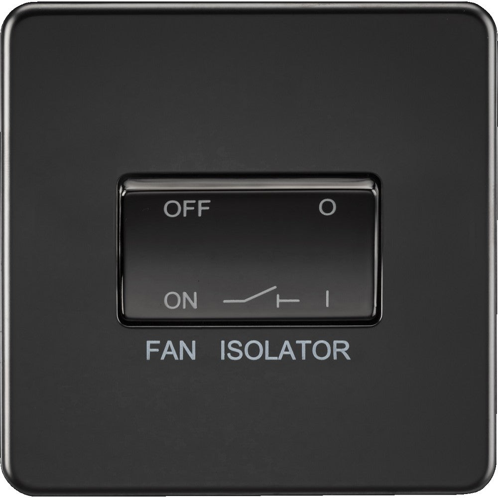 Knightsbridge Screwless Matt Black Fan Isolator Socket SF1100MBB | RS ...