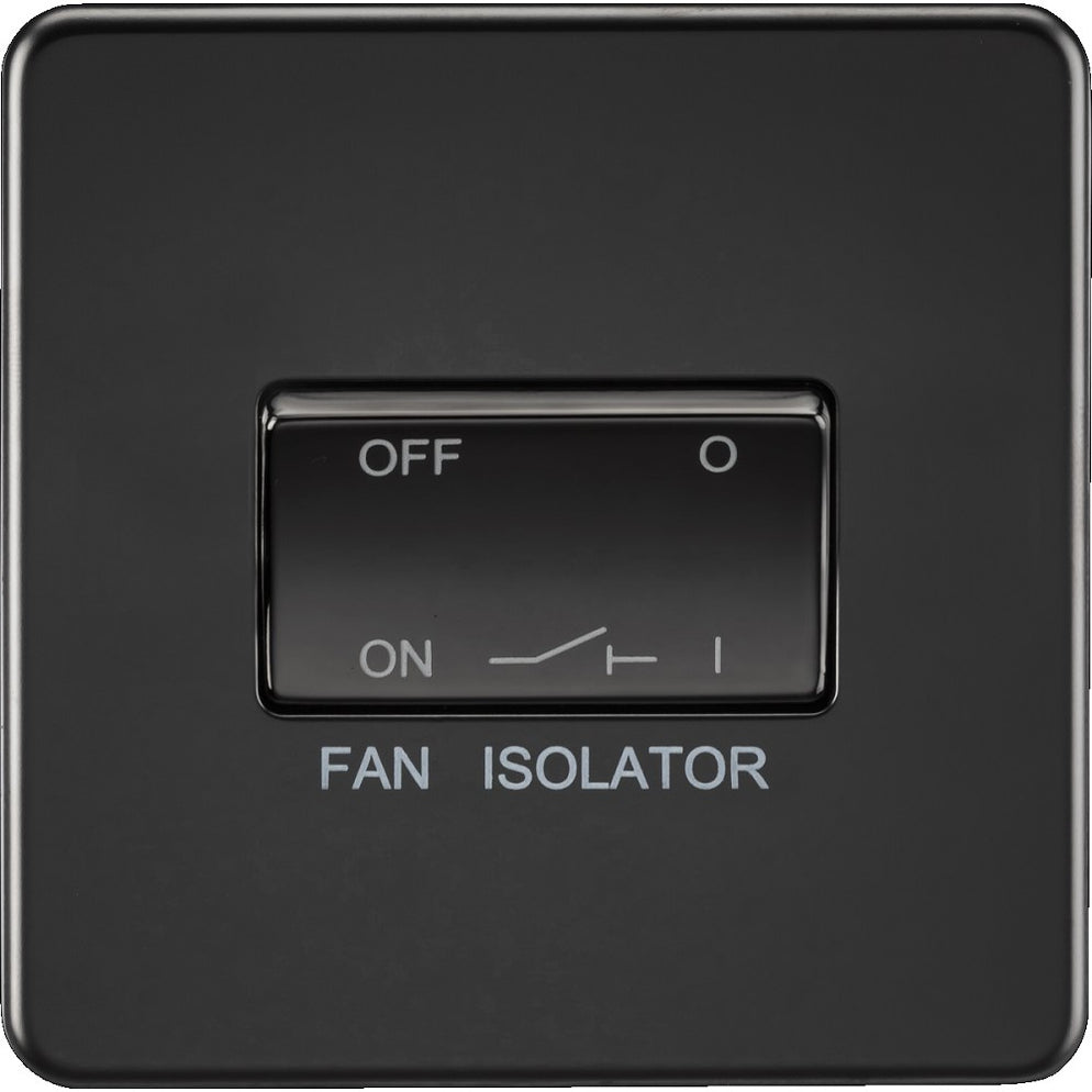Knightsbridge Screwless Matt Black Fan Isolator Socket SF1100MBB | RS ...