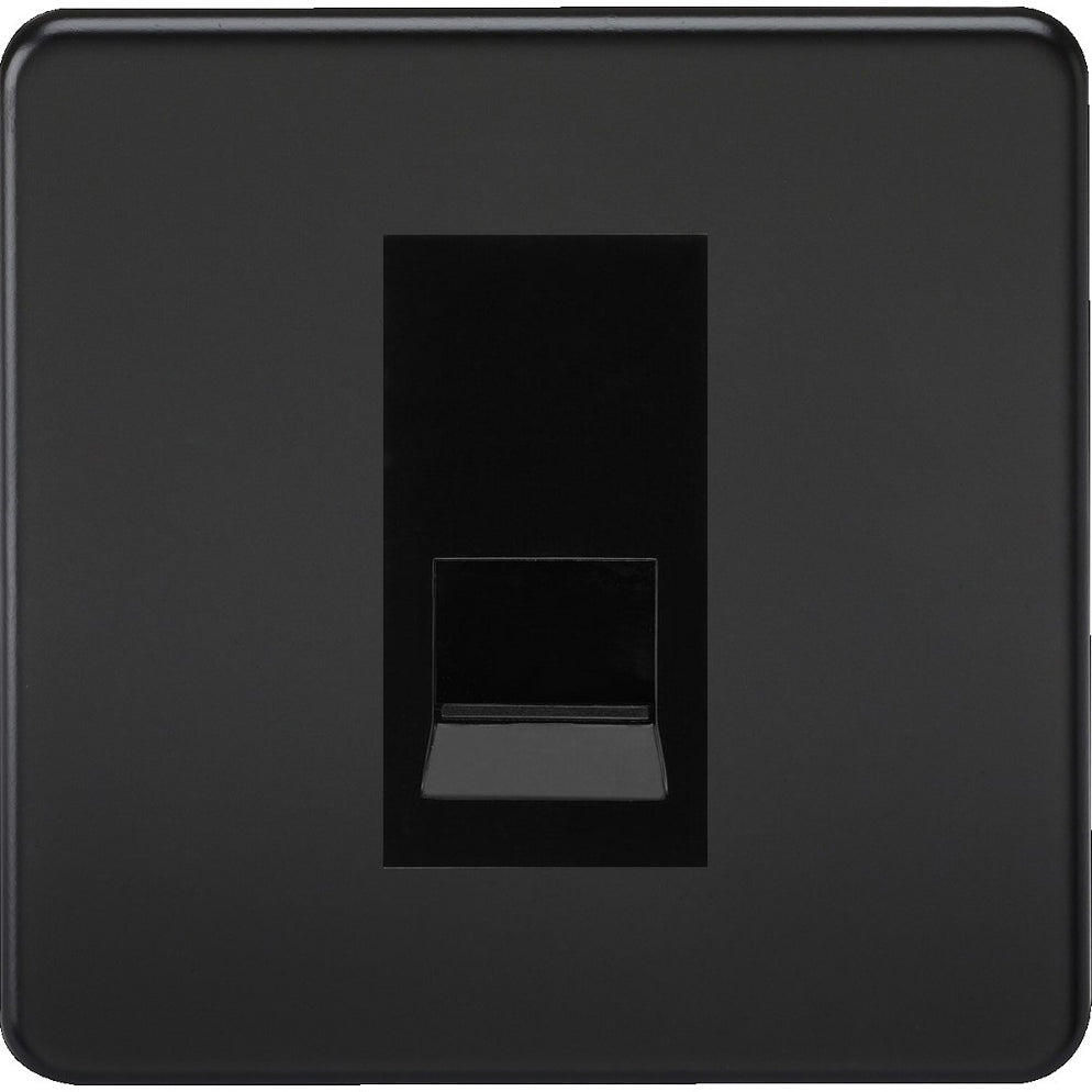 Knightsbridge Screwless Matt Black Master Telephone Socket SF7300MMBB ...