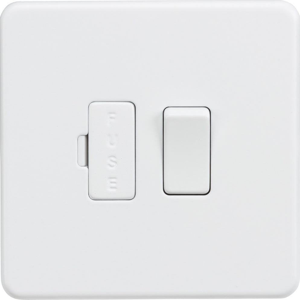 Knightsbridge Screwless Matt White 13A Switched Spur SF6300MW | RS ...