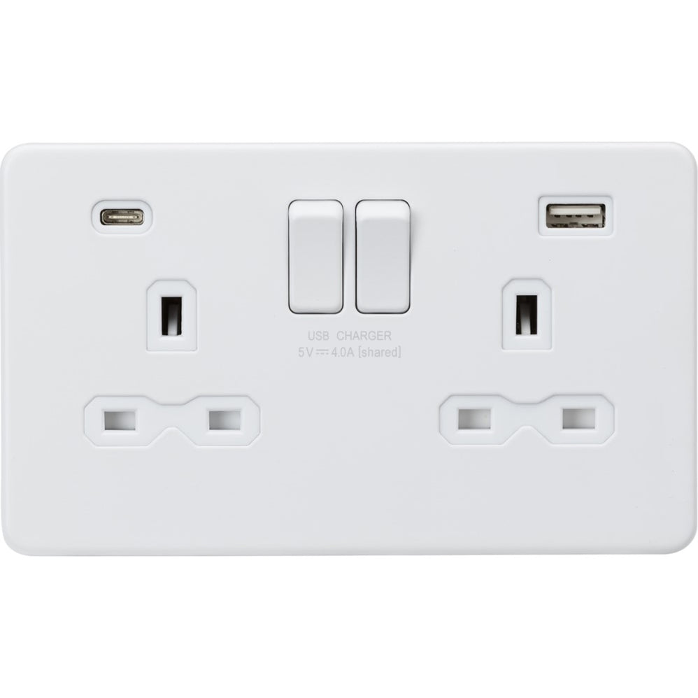 Knightsbridge Screwless Matt White Switches & Sockets | RS Electrical ...