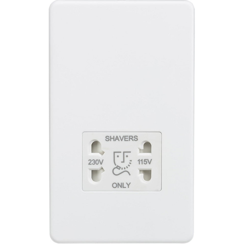 Knightsbridge Screwless Matt White Shaver Socket SF8900MW | RS ...