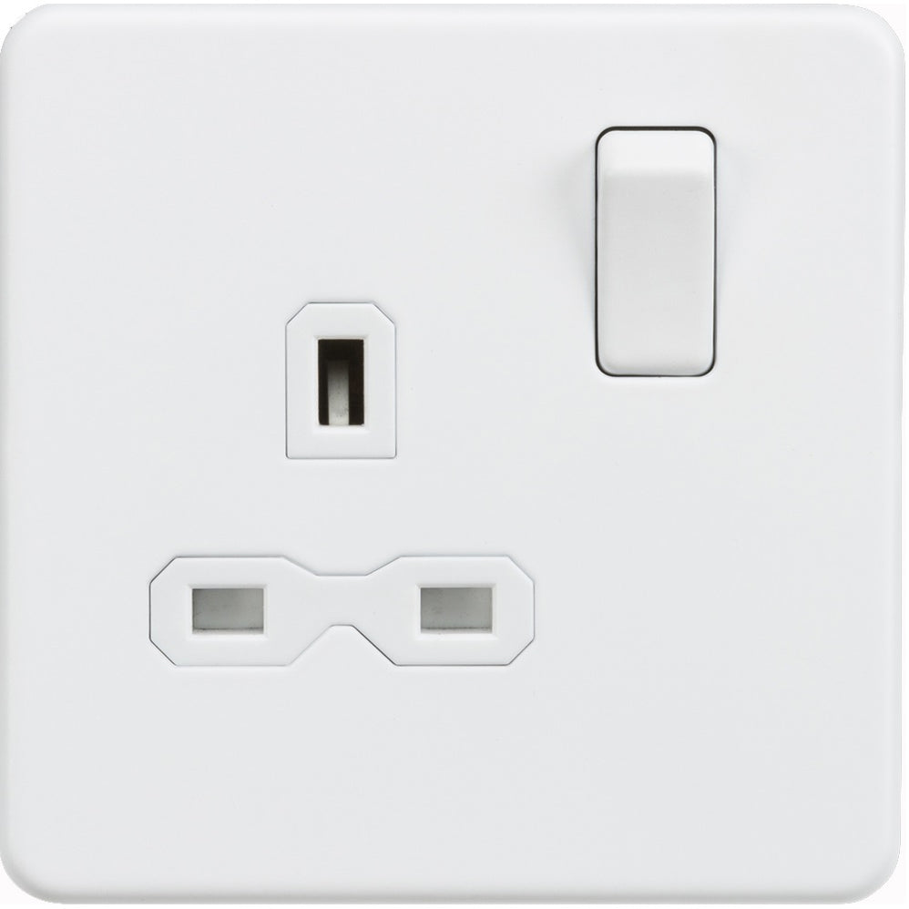 Knightsbridge Screwless Matt White 1G Light Switch SF2000MW | RS ...
