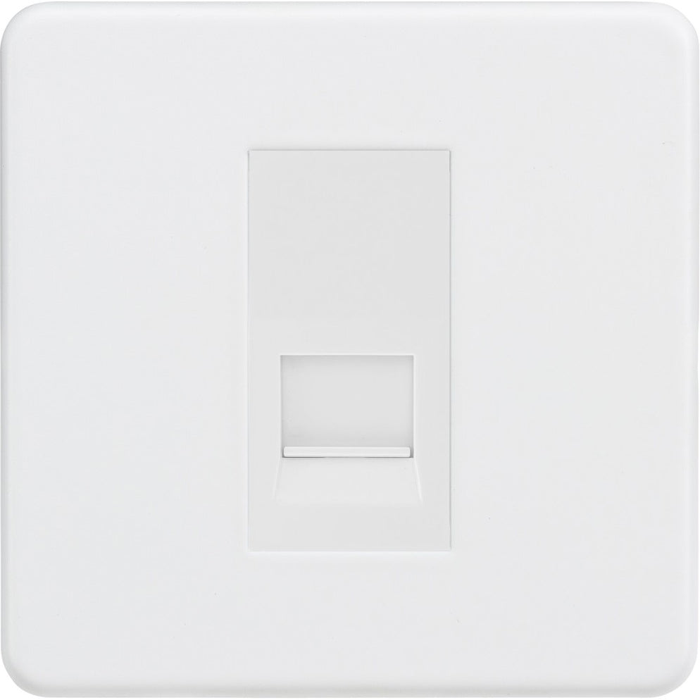 Knightsbridge Screwless Matt White Slave Telephone Socket SF7400MMW ...