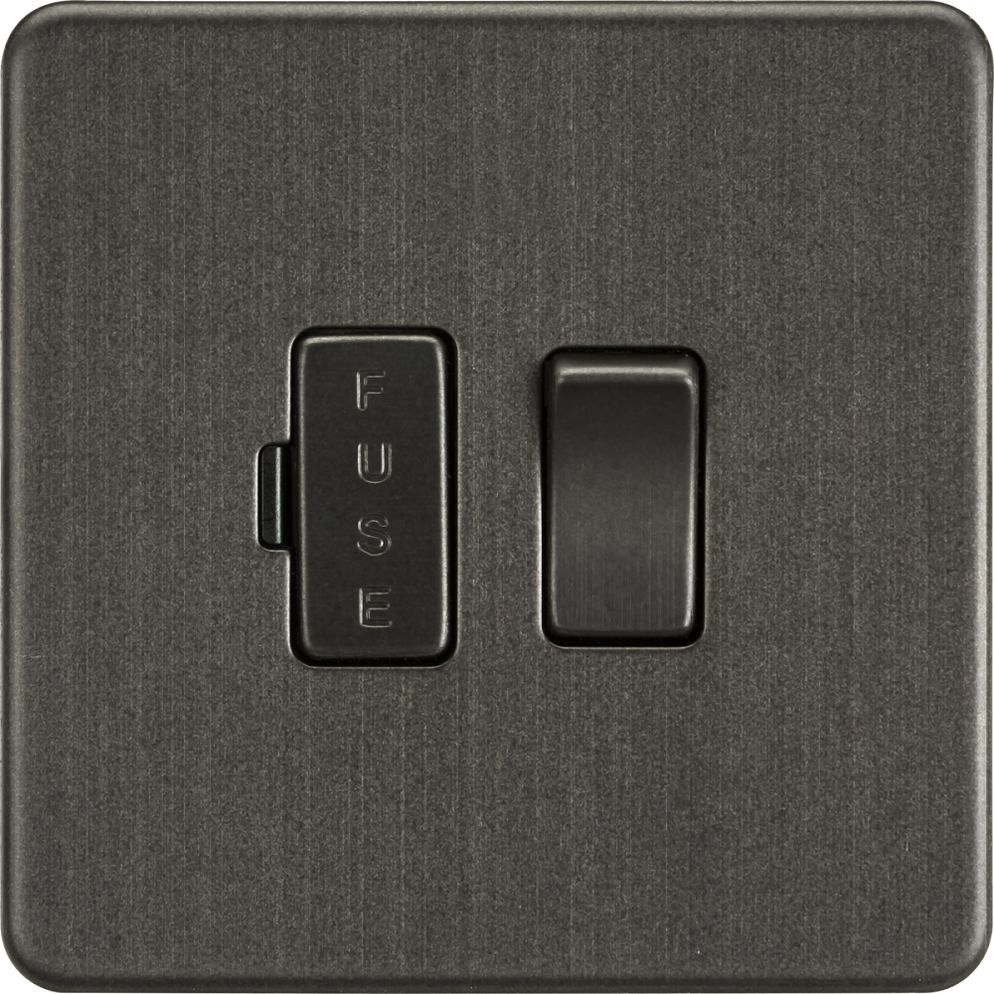 Knightsbridge Screwless Smoked Bronze 13A Switched Spur SF6300SB | RS ...