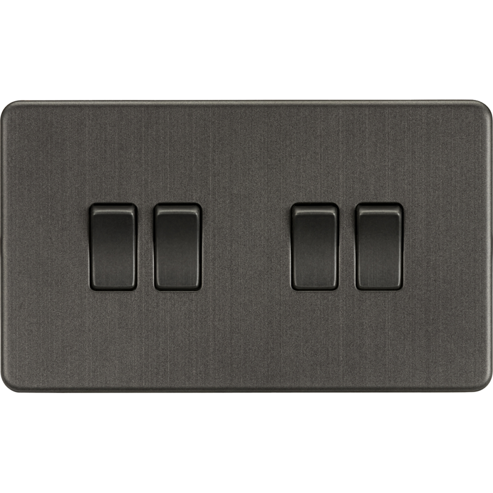 Knightsbridge Screwless Smoked Bronze Switches & Sockets | RS ...