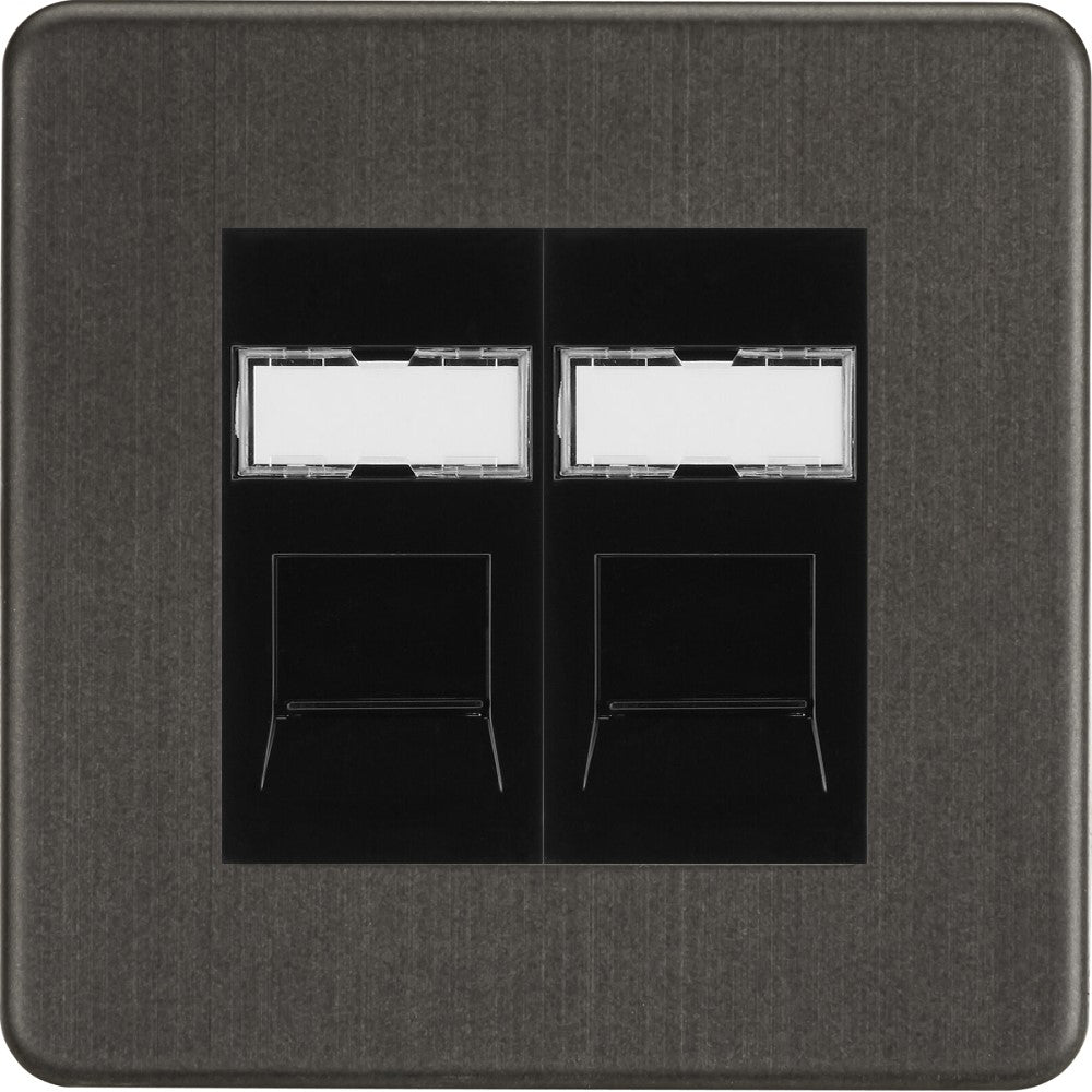 Knightsbridge Screwless Smoked Bronze Double Cat5e Data Socket ...